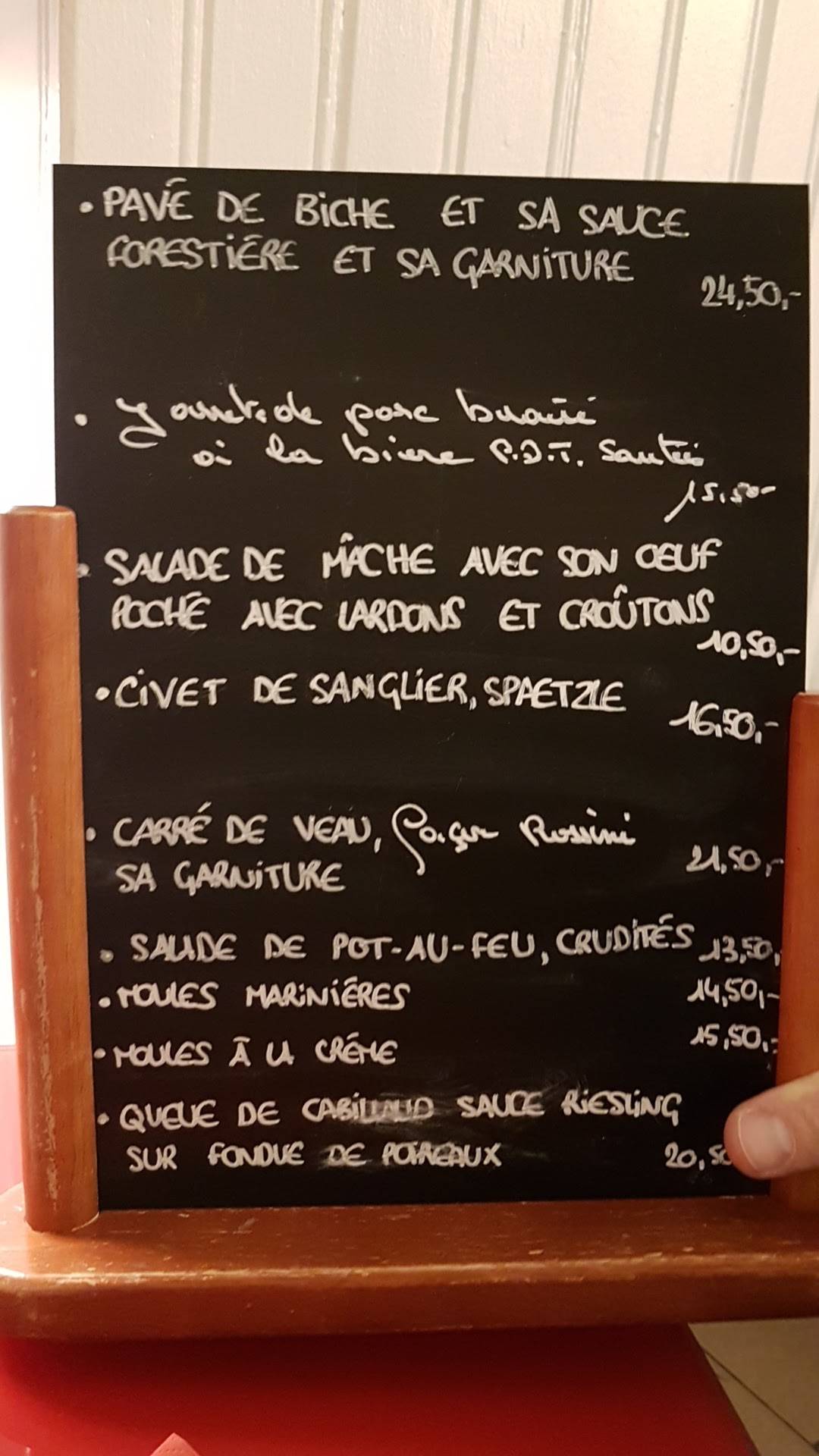 Menu au À la Ville de Paris restaurant, Molsheim, 16 Place de l'Hôtel ...