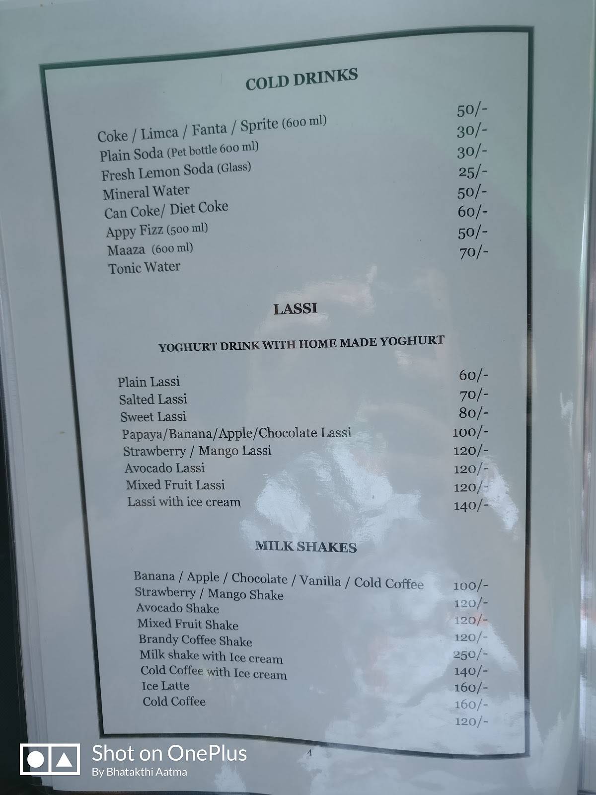 Menu at ABBA Restaurant & Everest German Bakery Varkala, Varkala