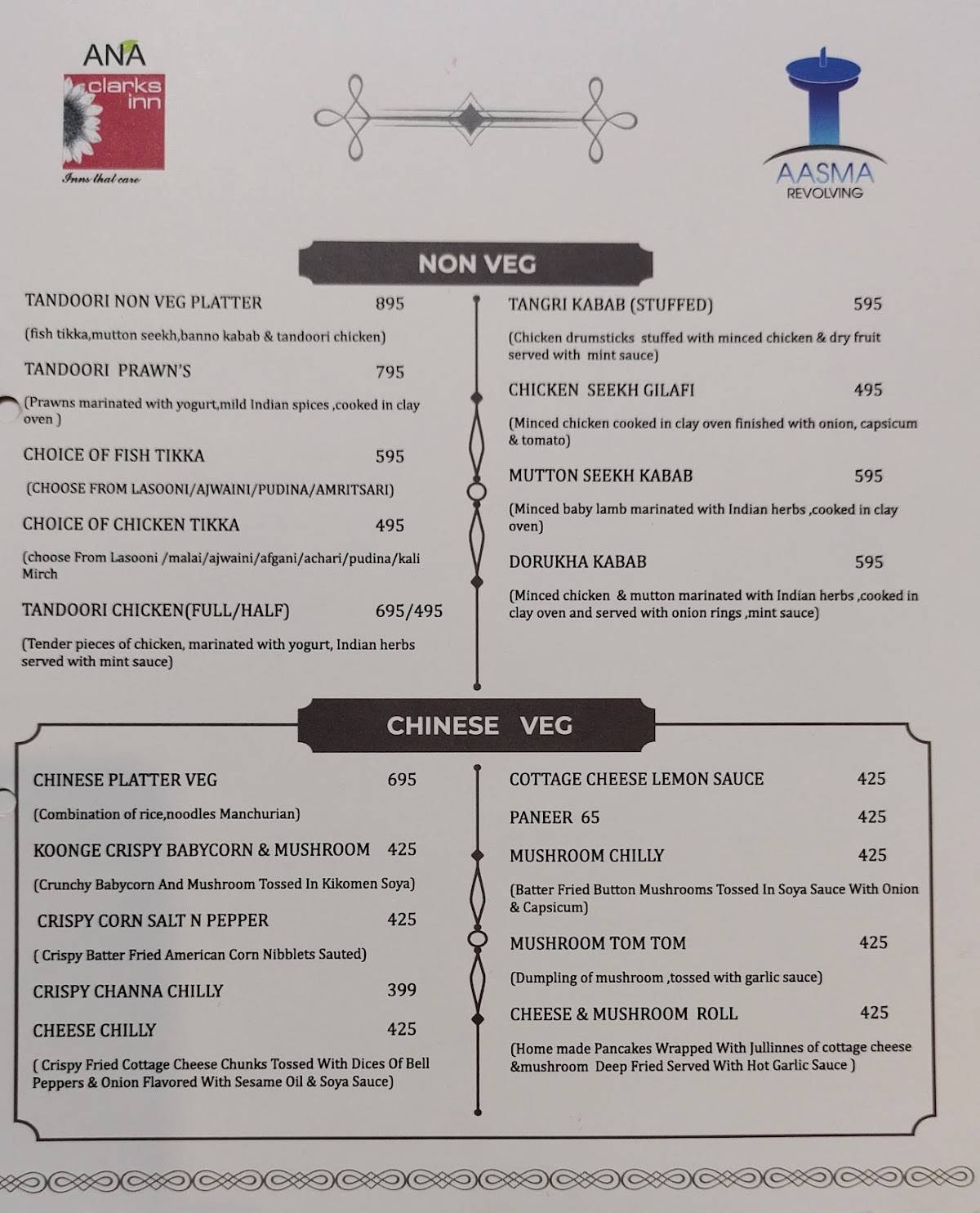 Menu at Aasma Revolving Restaurant, Rampur Seori, Inox Nh 22 Mall