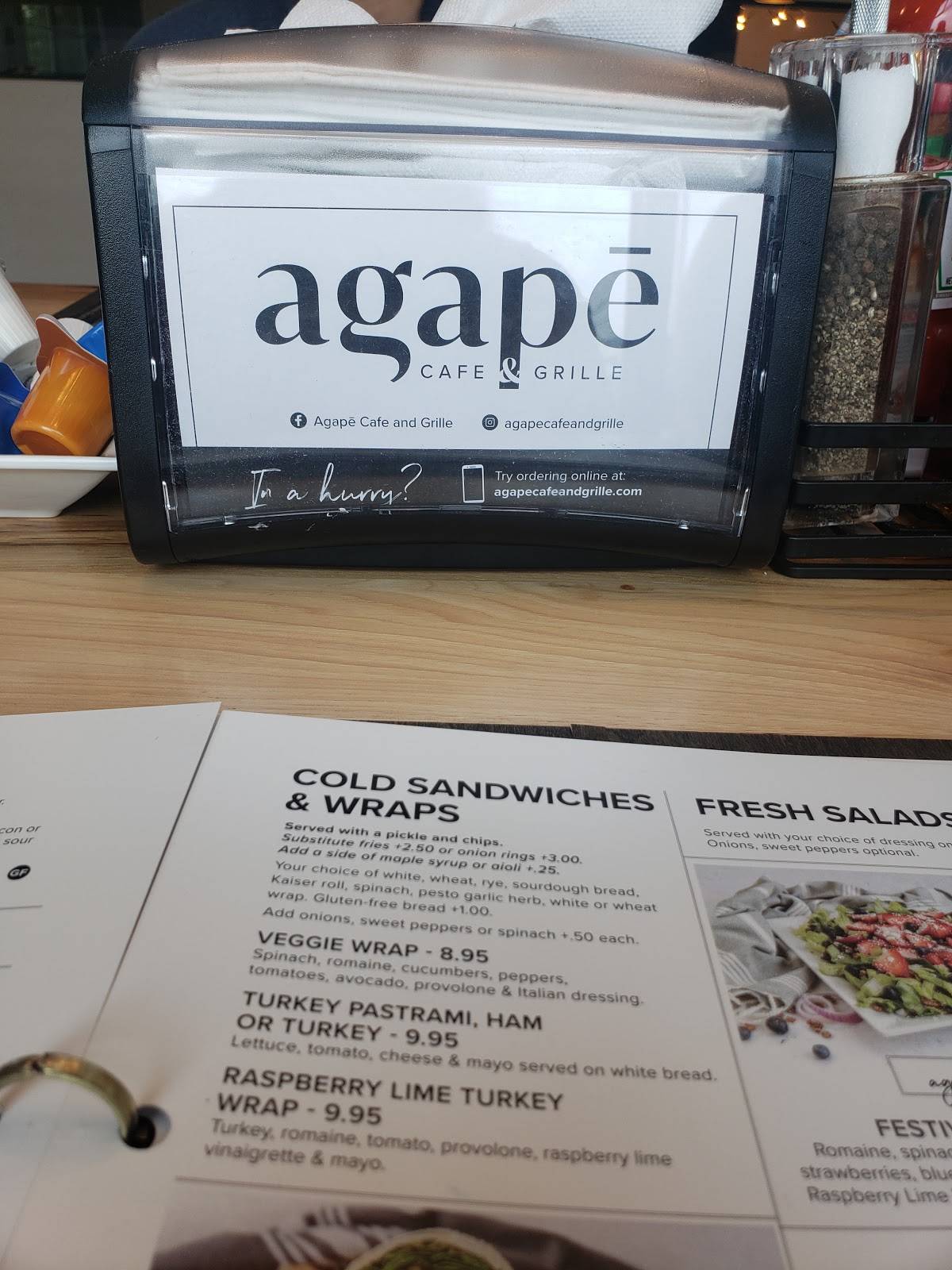 Menu at Agapē Cafe & Grille, Strasburg