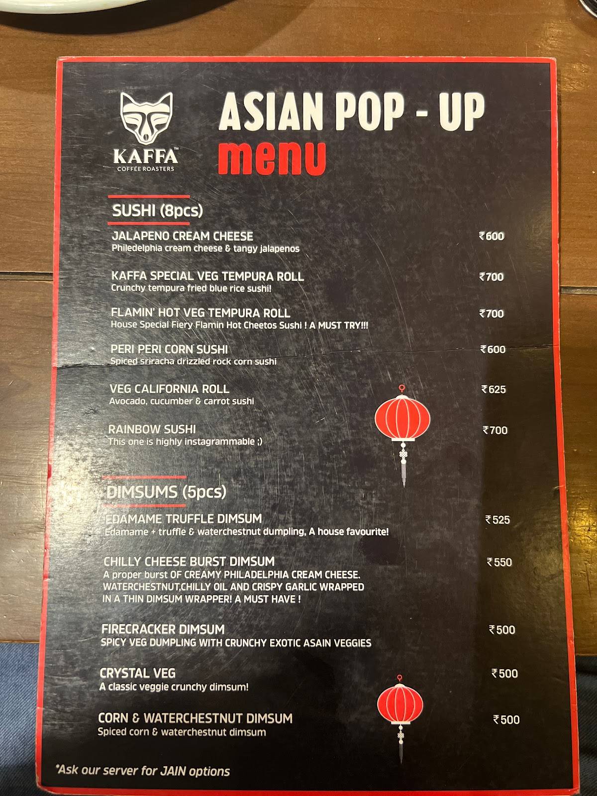 Menu at Kaffa Coffee Roasters, Ahmedabad, Ground Floor