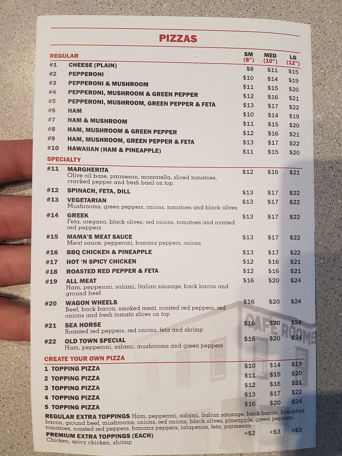 Menu at Old Town Pizza House Bar & Grill, Airdrie