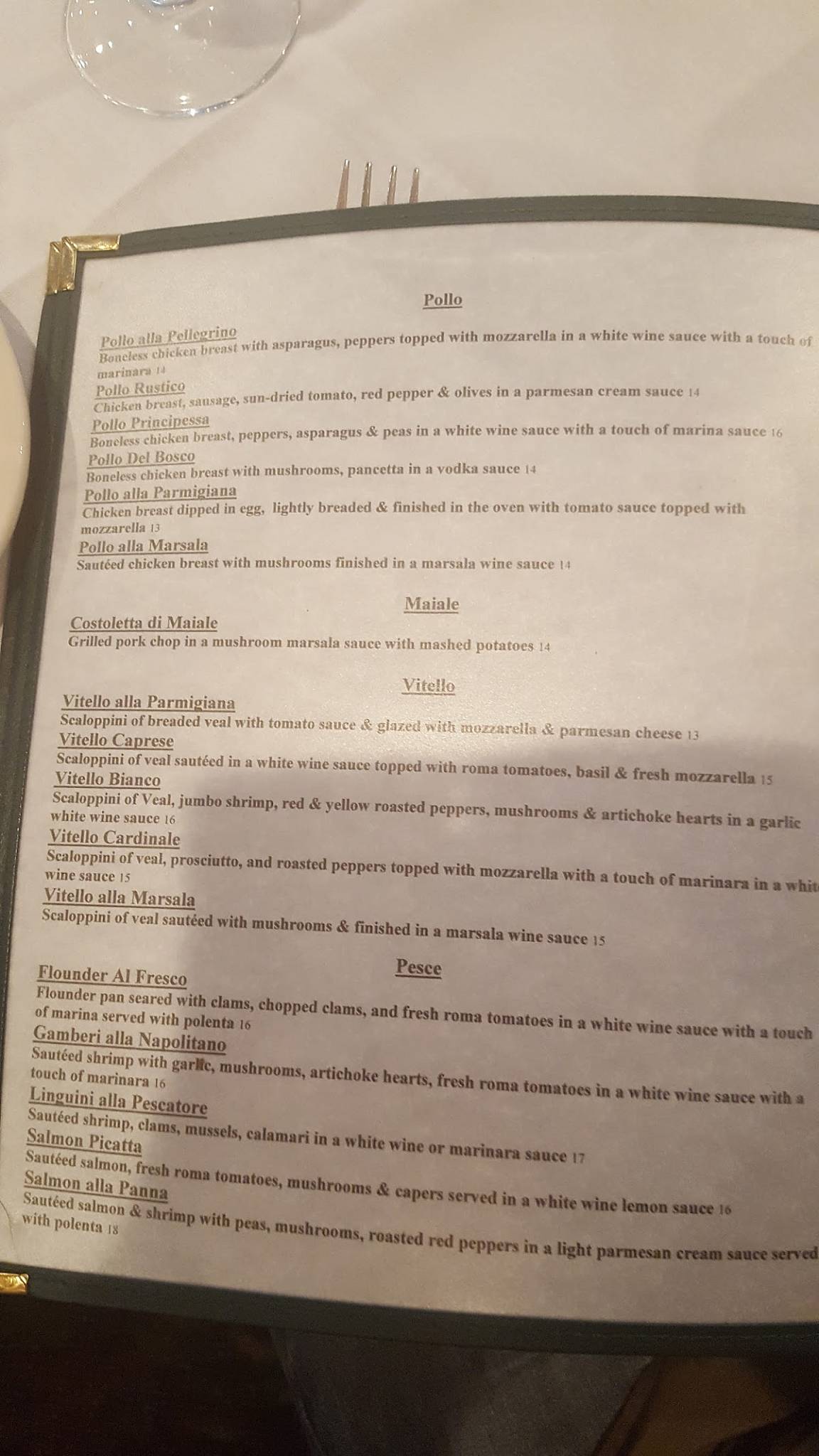 Menu at Al Fresco restaurant, Newport News