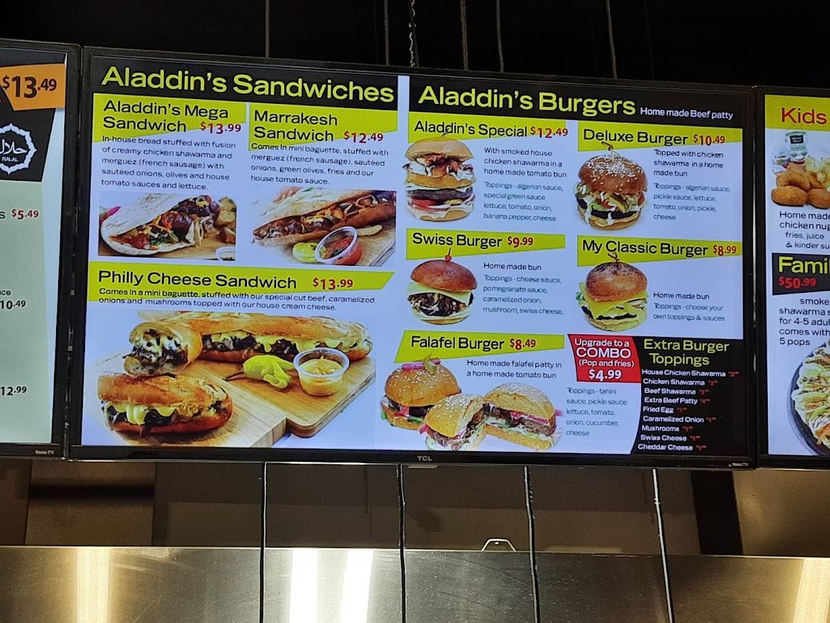 Menu au Aladdin Shawarma House restaurant, Vaughan