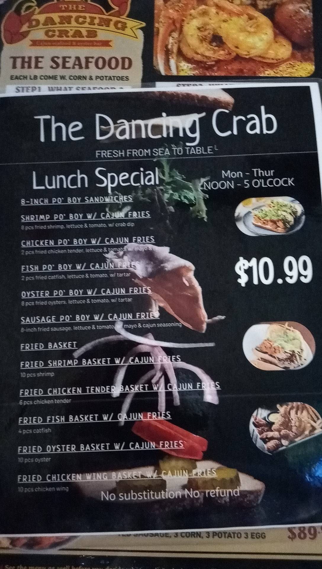 Menu at The Dancing Crab pub & bar, Altamonte Springs