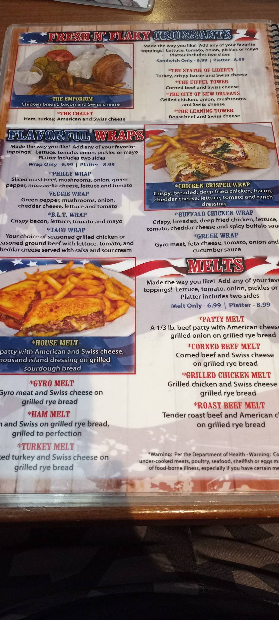 Menu at American Table Family Restaurant, Washington