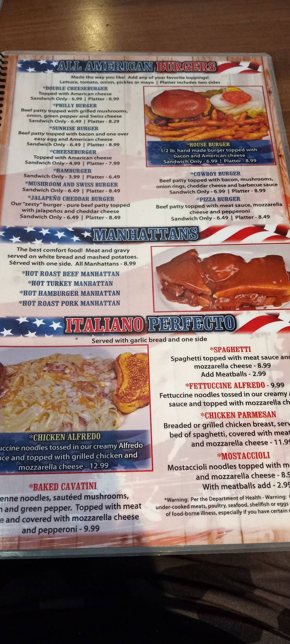 Menu at American Table Family Restaurant, Washington