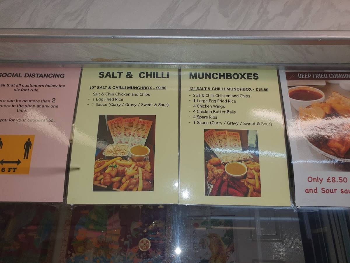 Menu at Amigo Chinese Takeaway restaurant, Sunderland