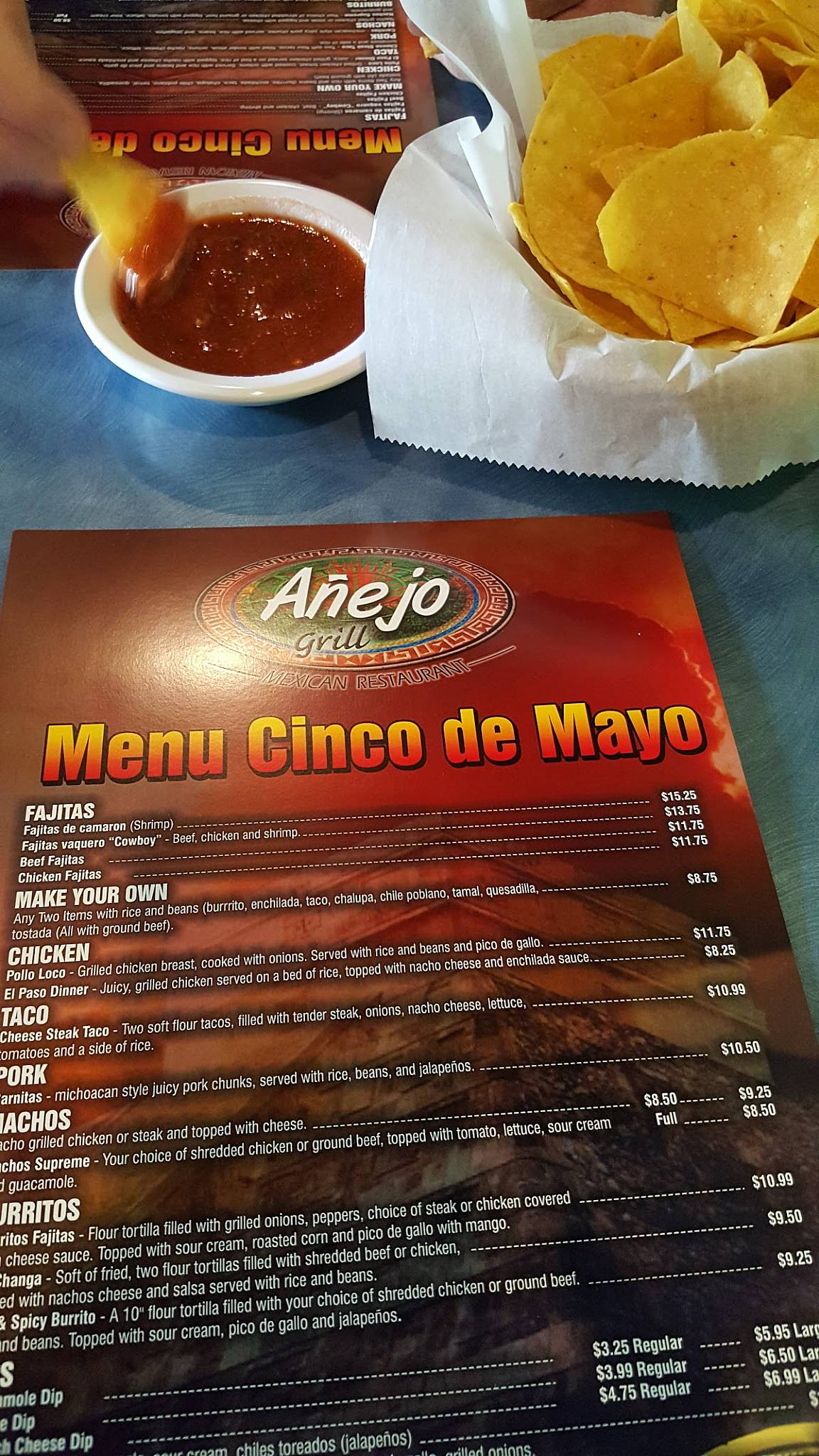 Menu at Anejo Grille pub & bar, Hayesville