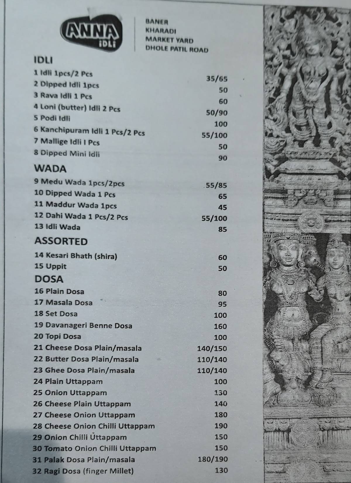 Menu at ANNA Idli, Mumbai, 3