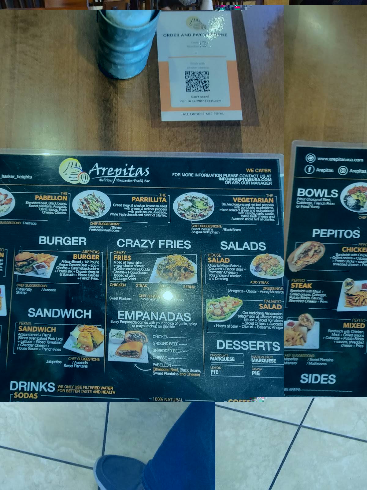 Menu at Arepitas (Harker Heights) restaurant, Harker Heights, 440 E ...