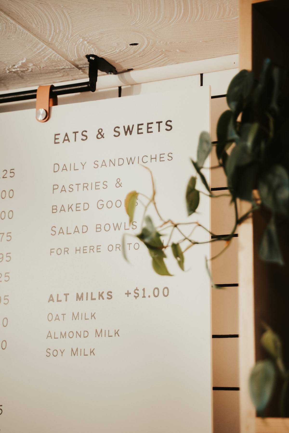 Menu at Art of Bean Coffee Co. cafe, Ottawa