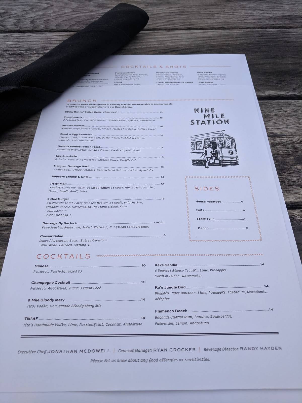 Menu at 9 Mile Station pub & bar, Atlanta, Ponce City Market