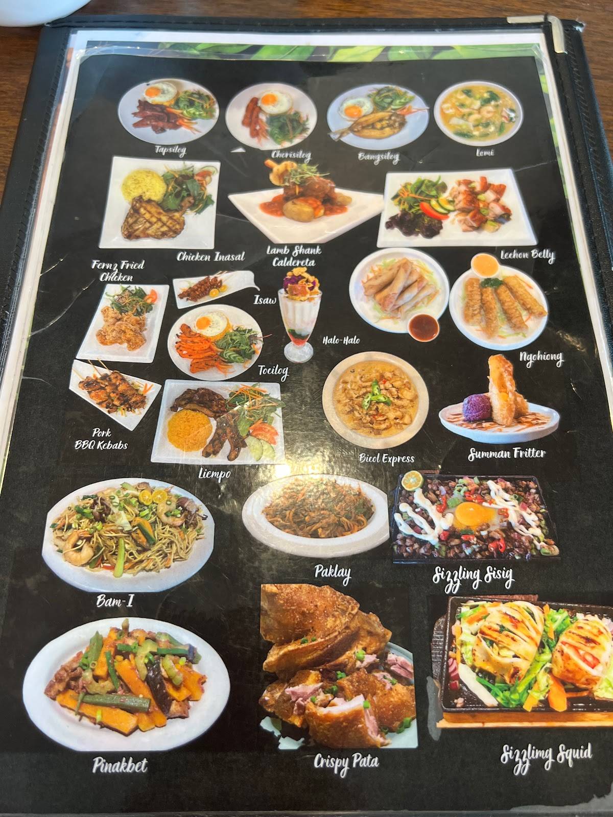Menu at Manna Kitchen restaurant, Auckland, 244 Onehunga Mall