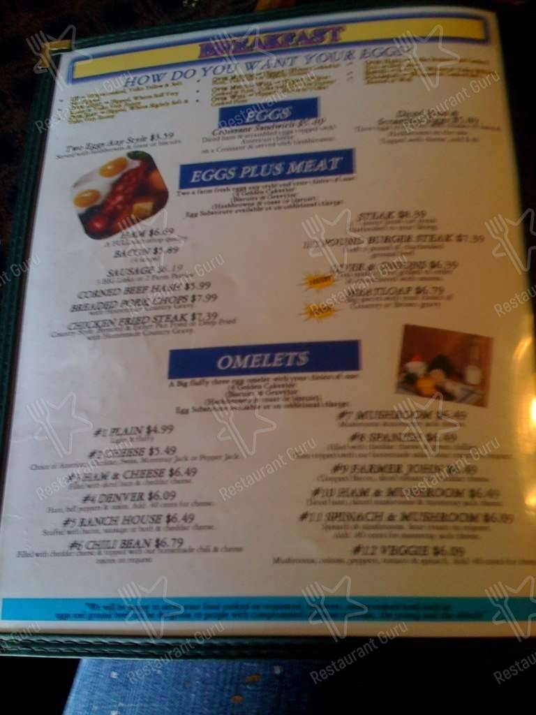 Menu at TJ's Homestyle Restaurant, Avondale, 310 N Dysart Rd