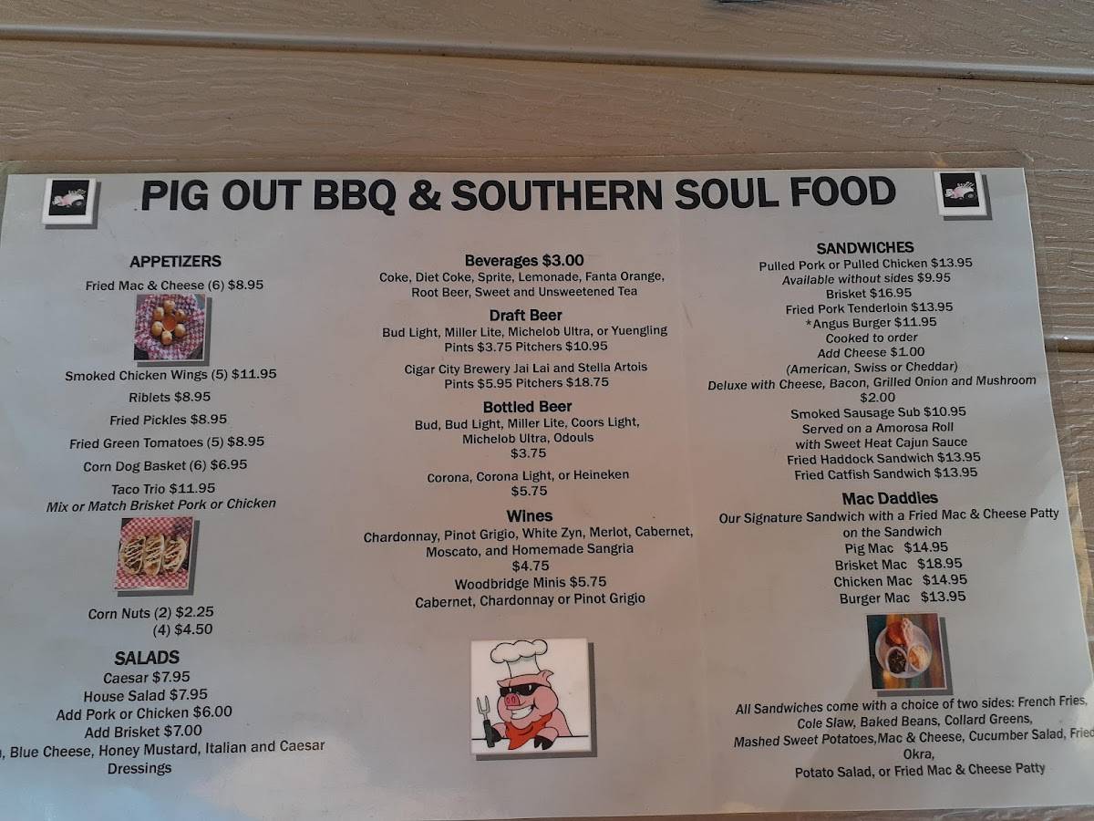 Menu at Pigout BBQ And Southern Soul Food, Bradenton