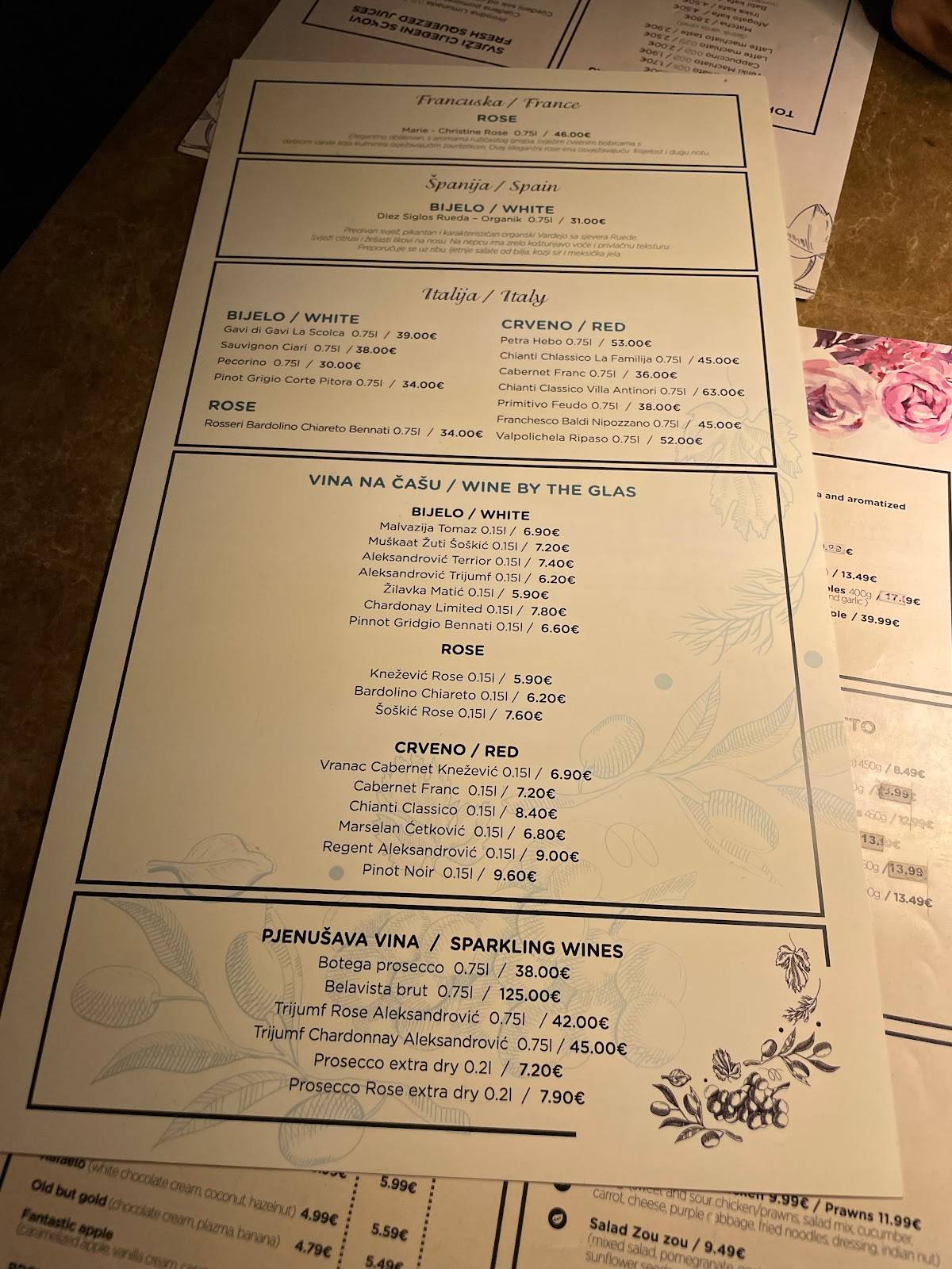 Menu at Babi - Resto Bar & Wine, Tivat