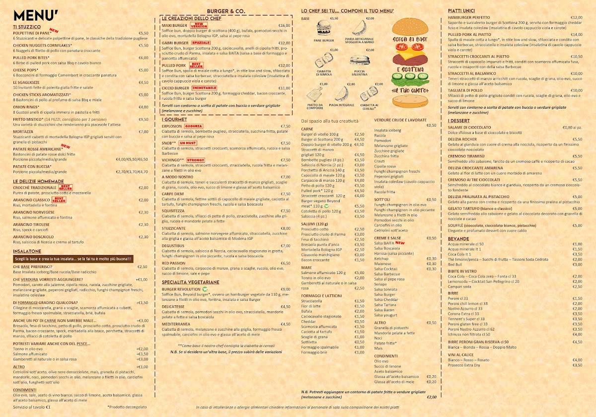 Menu da La Baita Paninoteca ristorante, Polignano A Mare