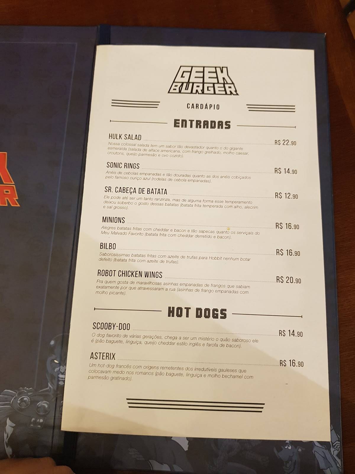 Menu em Geek Burger restaurante, Belém, R. João Balbi