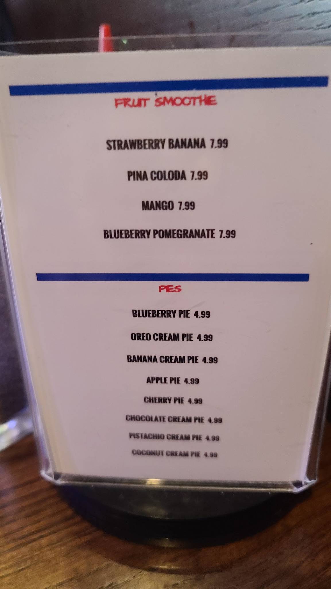 Menu at Bell City Diner restaurant, Bristol