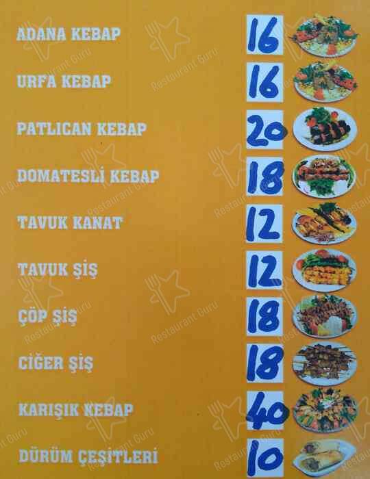 Menu at Bereket Kebap Döner ve Yemek Salonu, Istanbul, İmam Murat Sokak