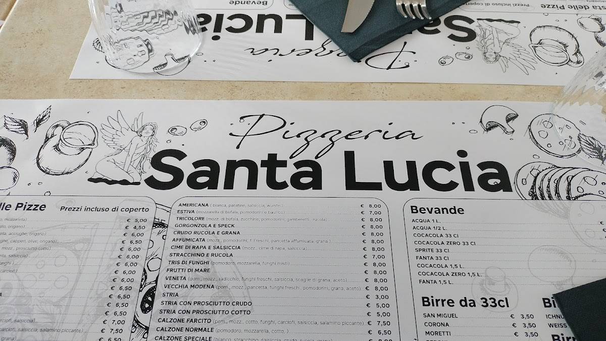 Menu da Pizzeria Santa Lucia, Bomporto