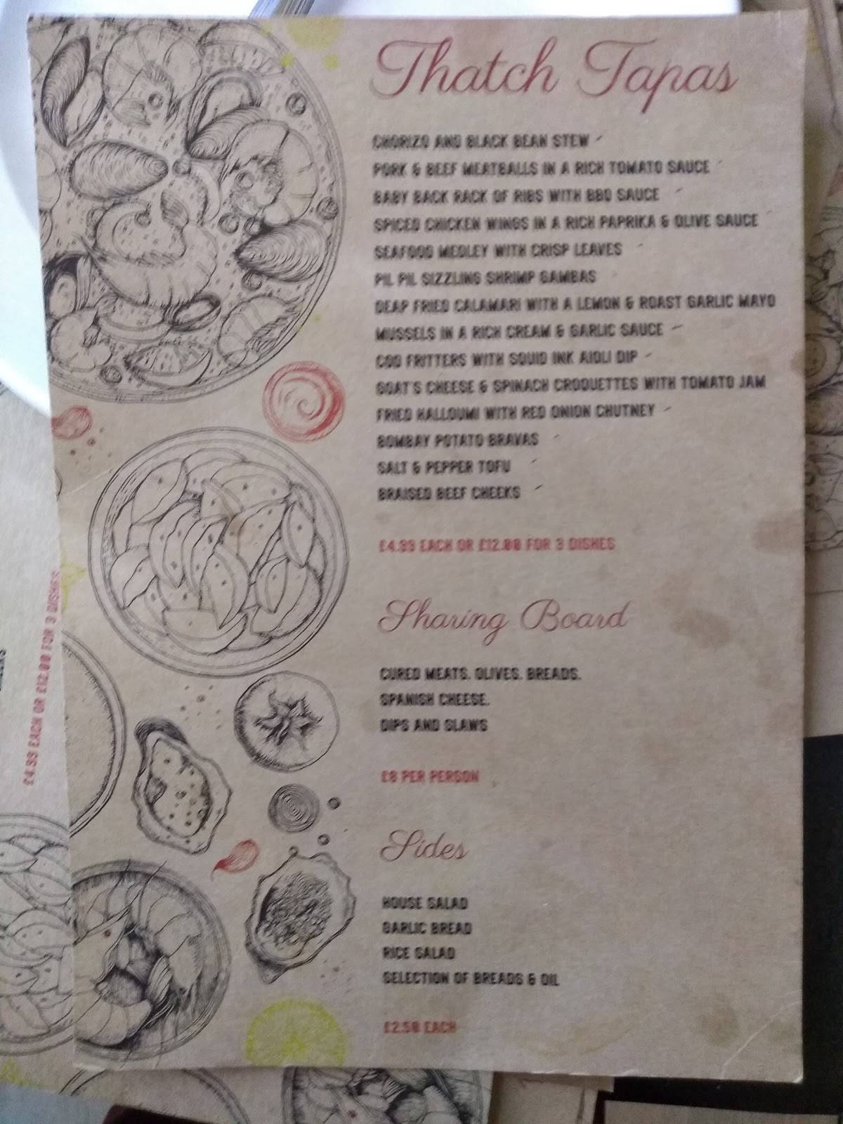 Menu at The Thatch at Bottesford restaurant, Bottesford
