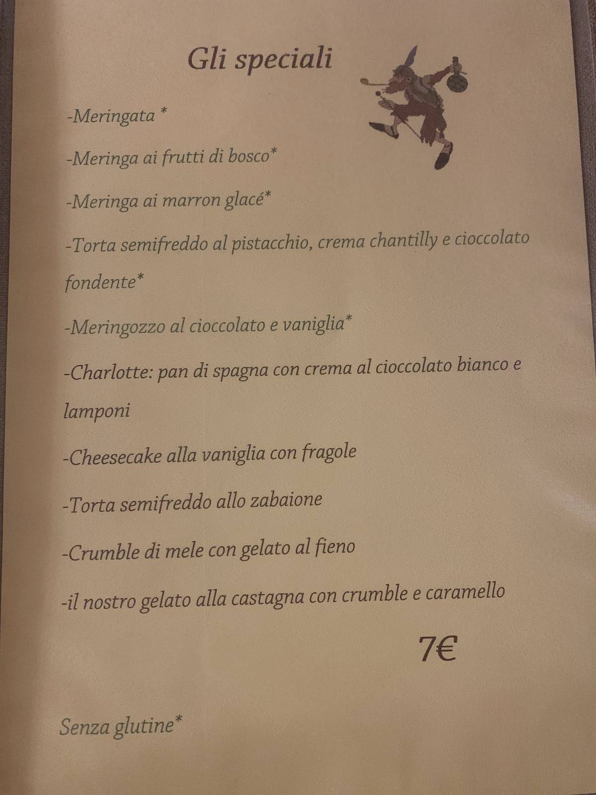 Menu da Ristorante Pizzeria Il Caminetto, Branzi