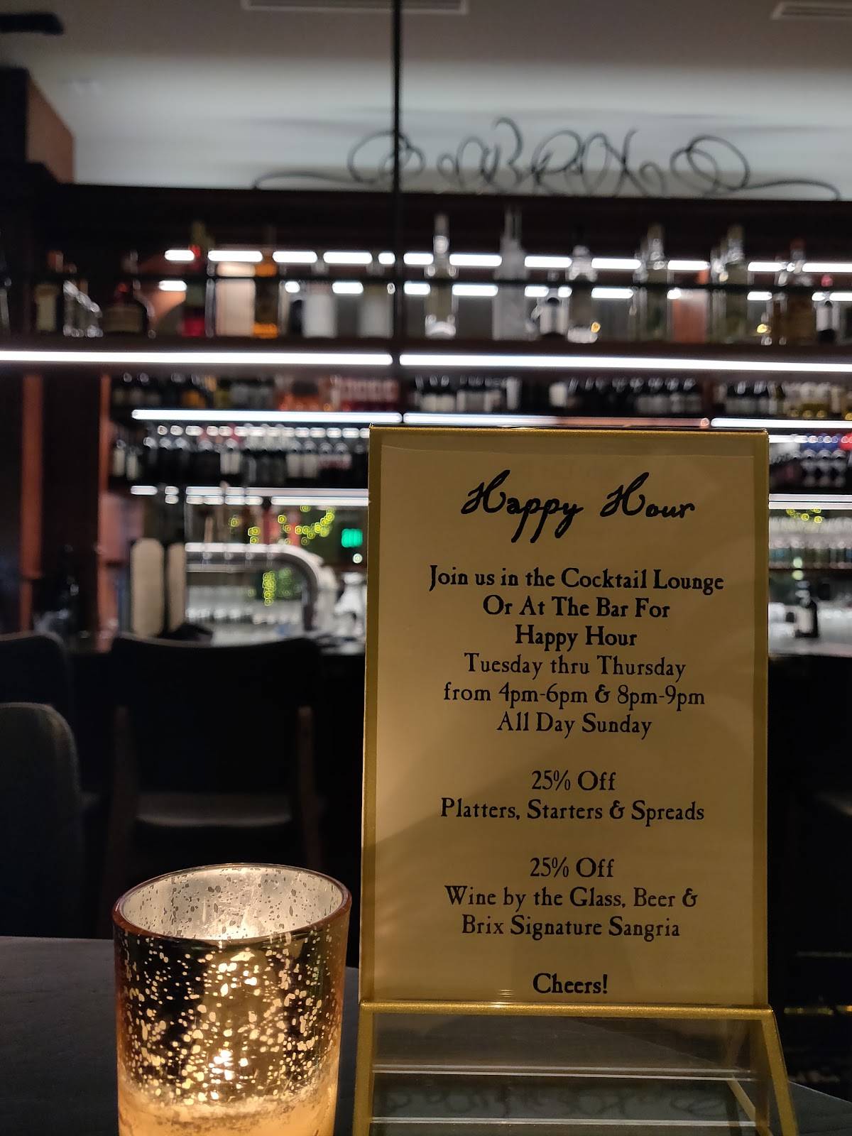 Menu at Brix Wine Cafe, Woodinville, NE Village Square Dr Suite 1050