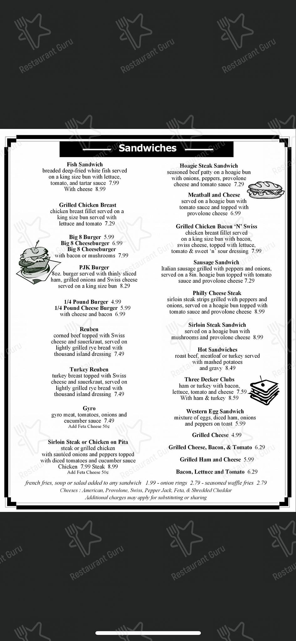 Menu at Brookfield Family Diner restaurant, Brookfield Center