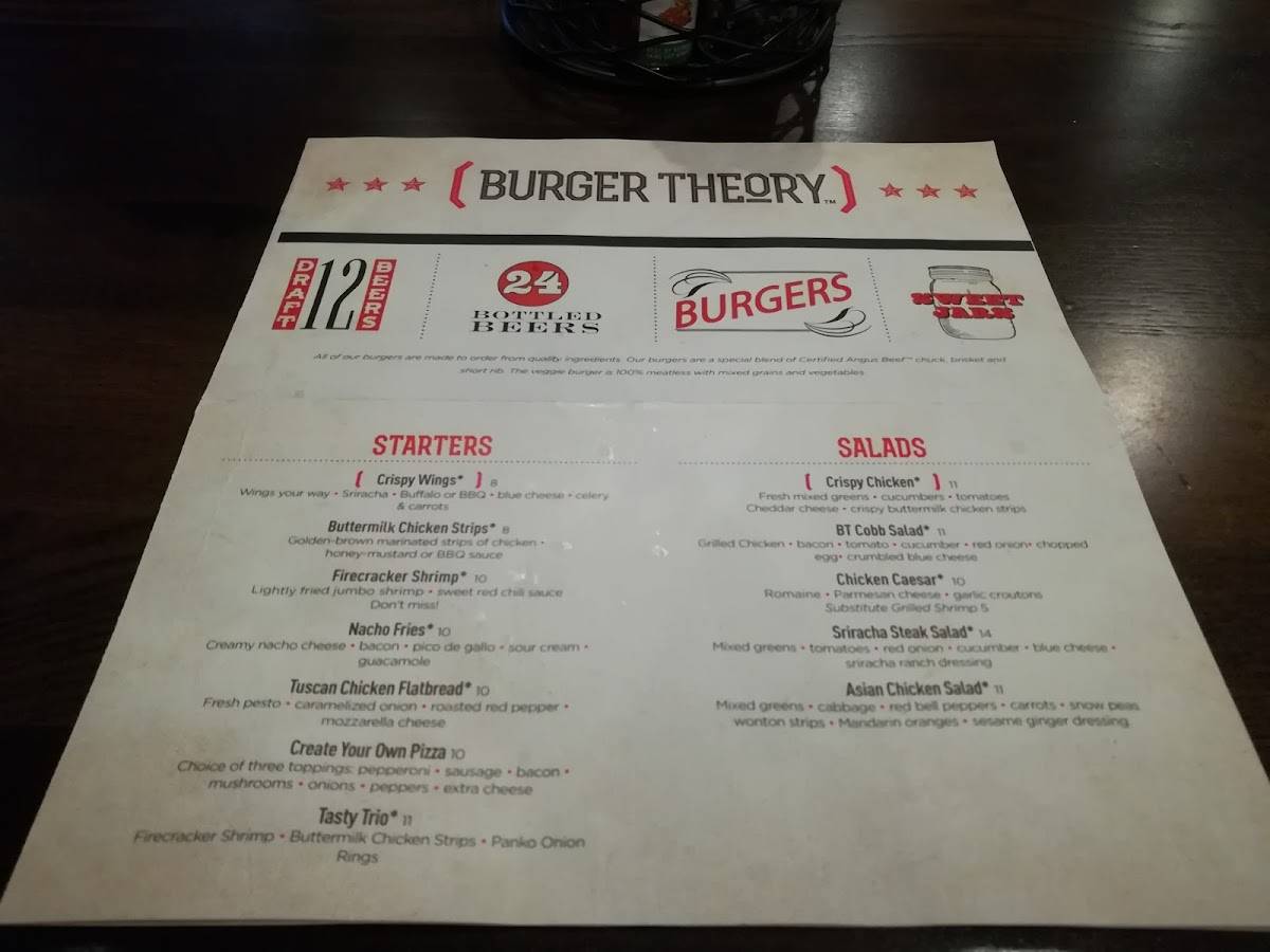 Menu at Burger Theory pub & bar, Decatur
