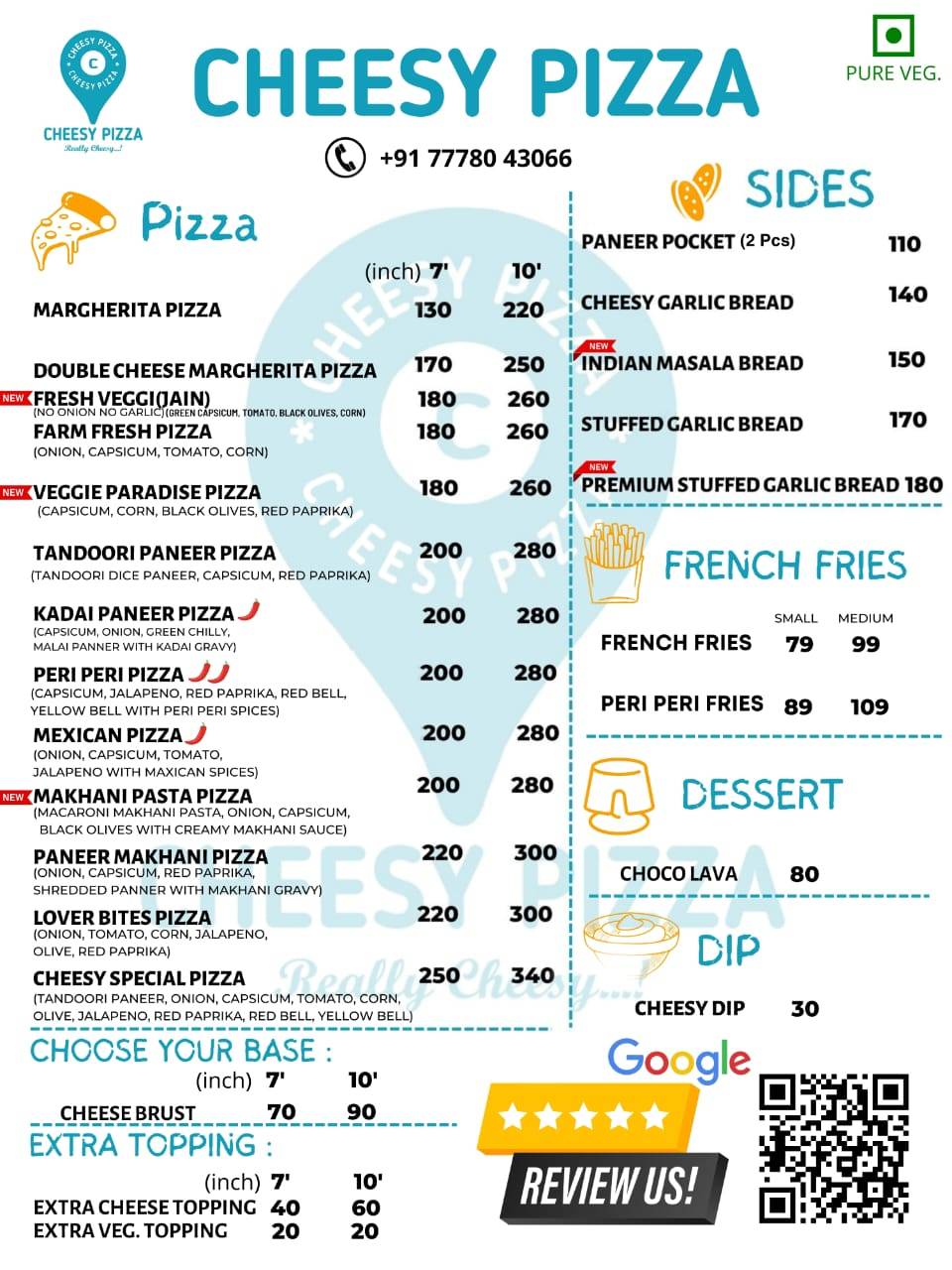 Menu at CHEESY PIZZA, Anand