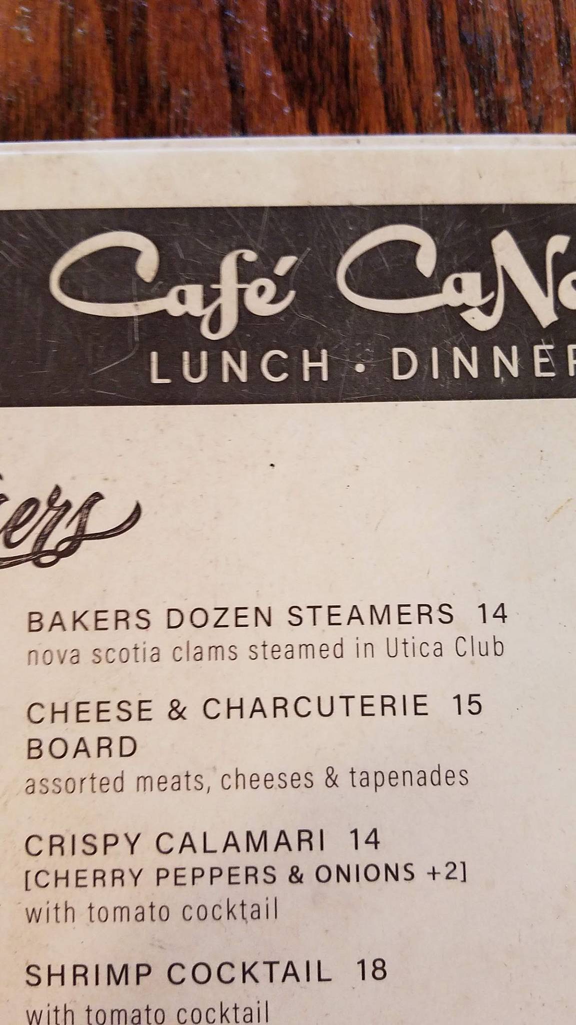 Menu at Cafe CaNole Bakery & Restaurant, New Hartford, 1 Campion Rd