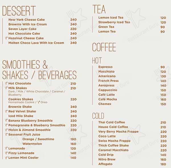 Menu at Cafe CakeBee, Chennai, Old no.47