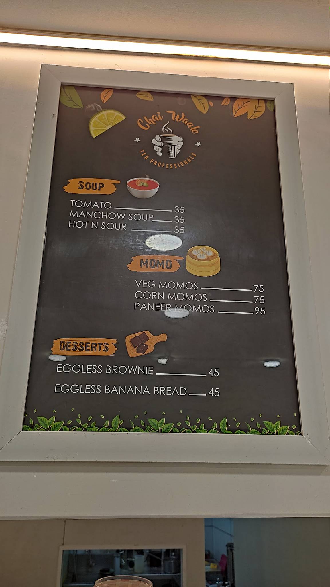 Menu at Chai Waale Chintamani, Chennai
