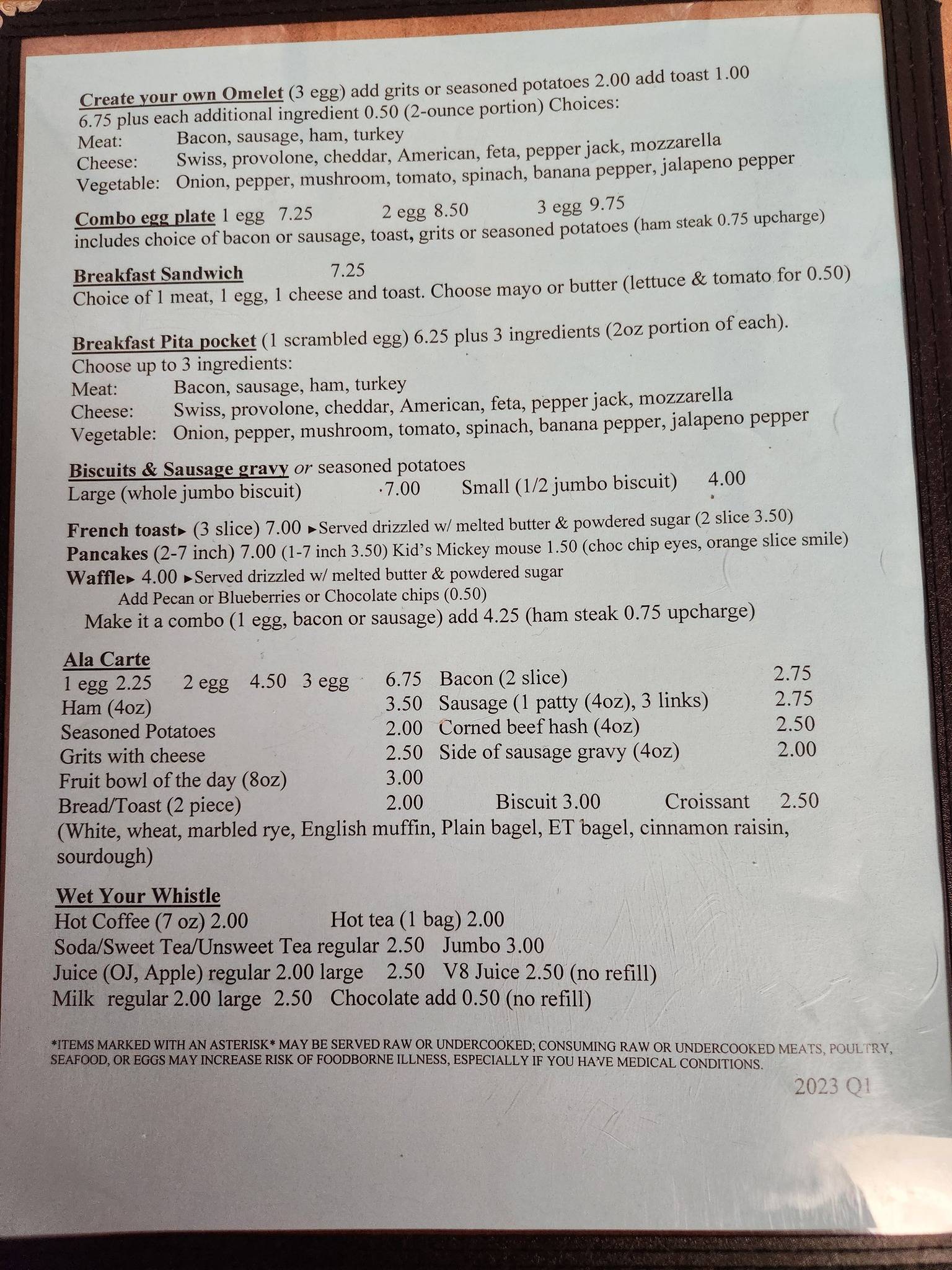 Menu at Clyde's Cozy Corner Cafe, Keystone Heights