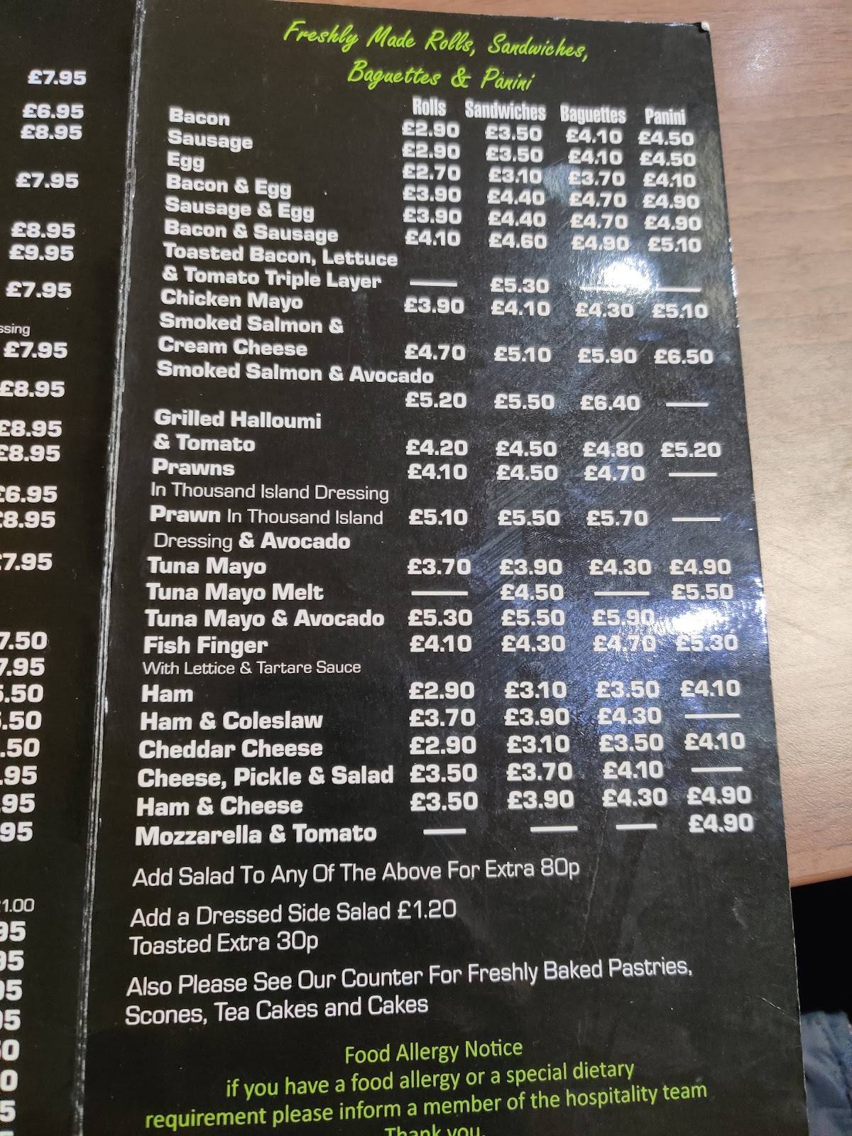 Menu at Coffee Bloom Café cafe, Upminster