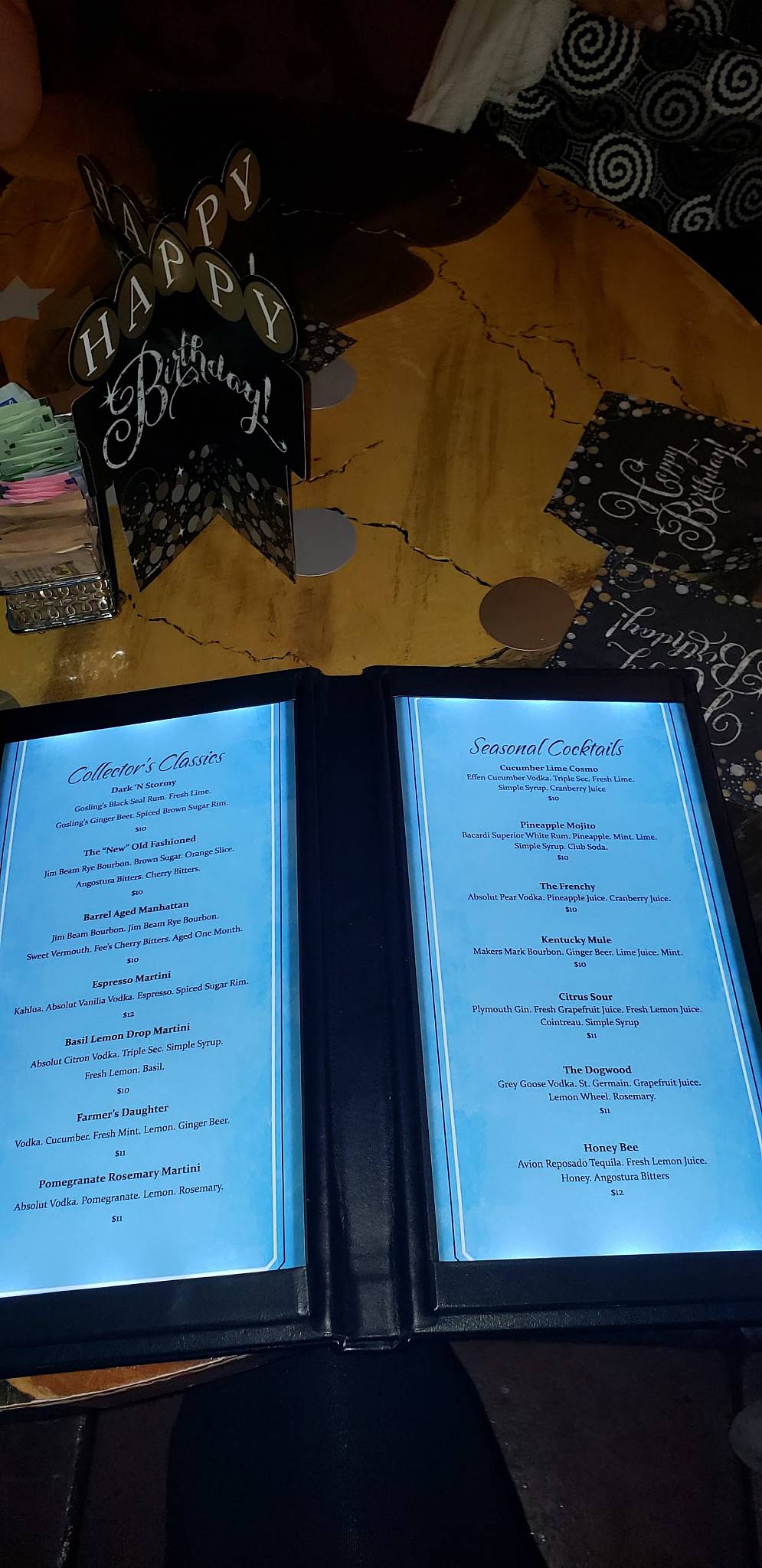 Menu at Collectors Cafe & Gallery, Myrtle Beach
