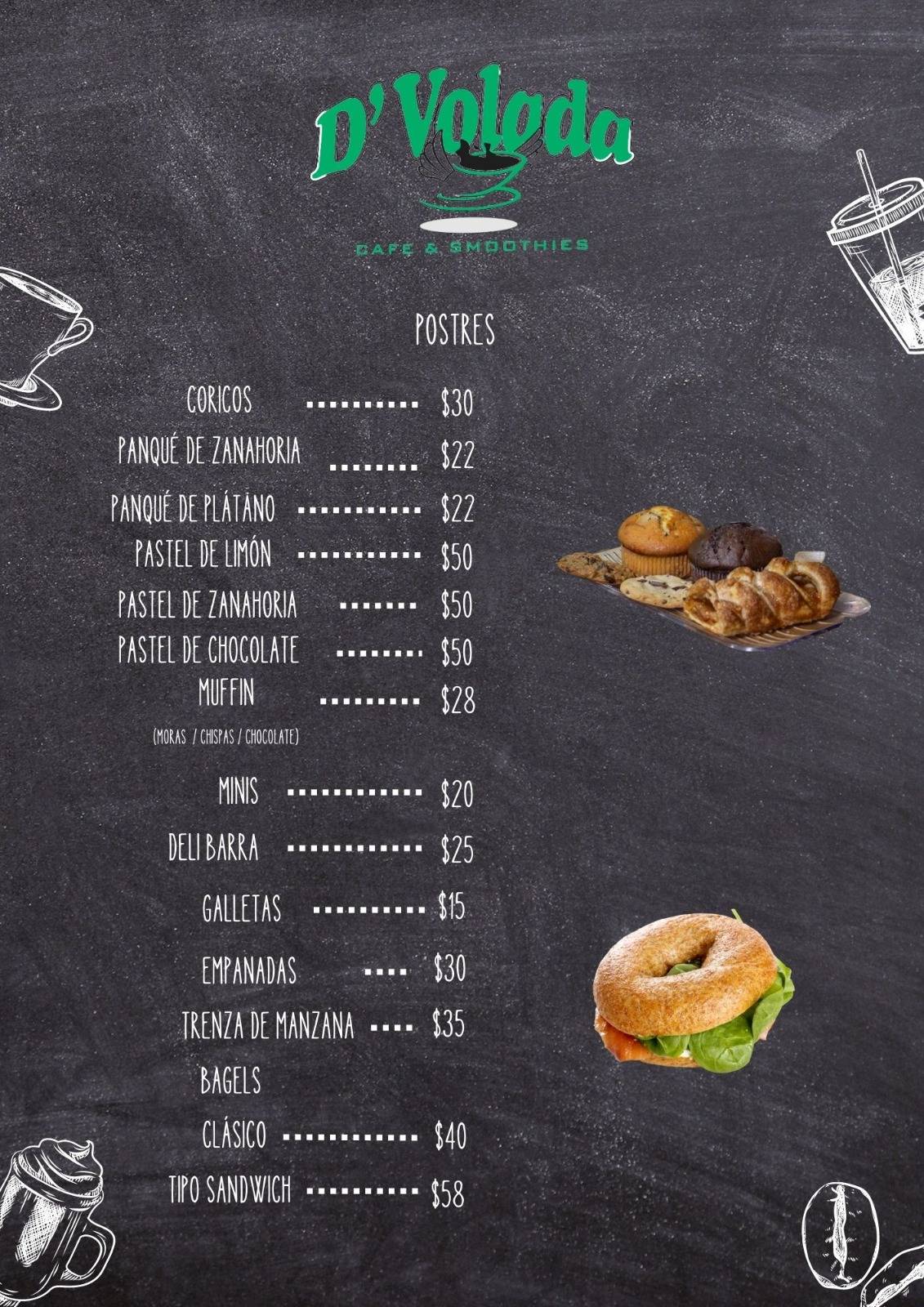 Carta del café D'Volada, Tecate