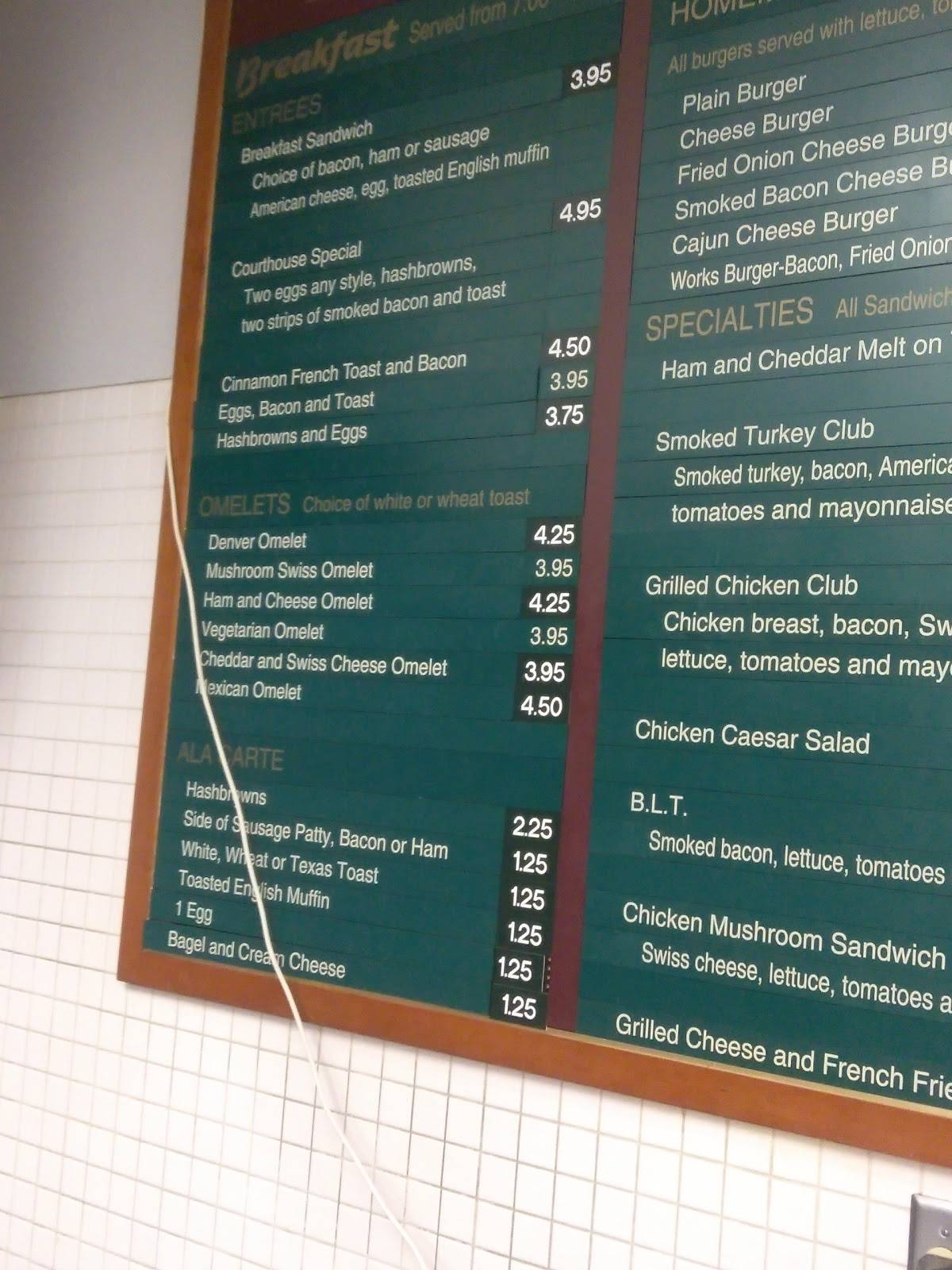Menu at Federal Cafe, Minneapolis