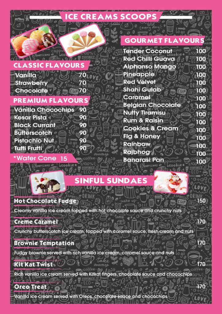 Menu at Cafe Indulge, Bengaluru