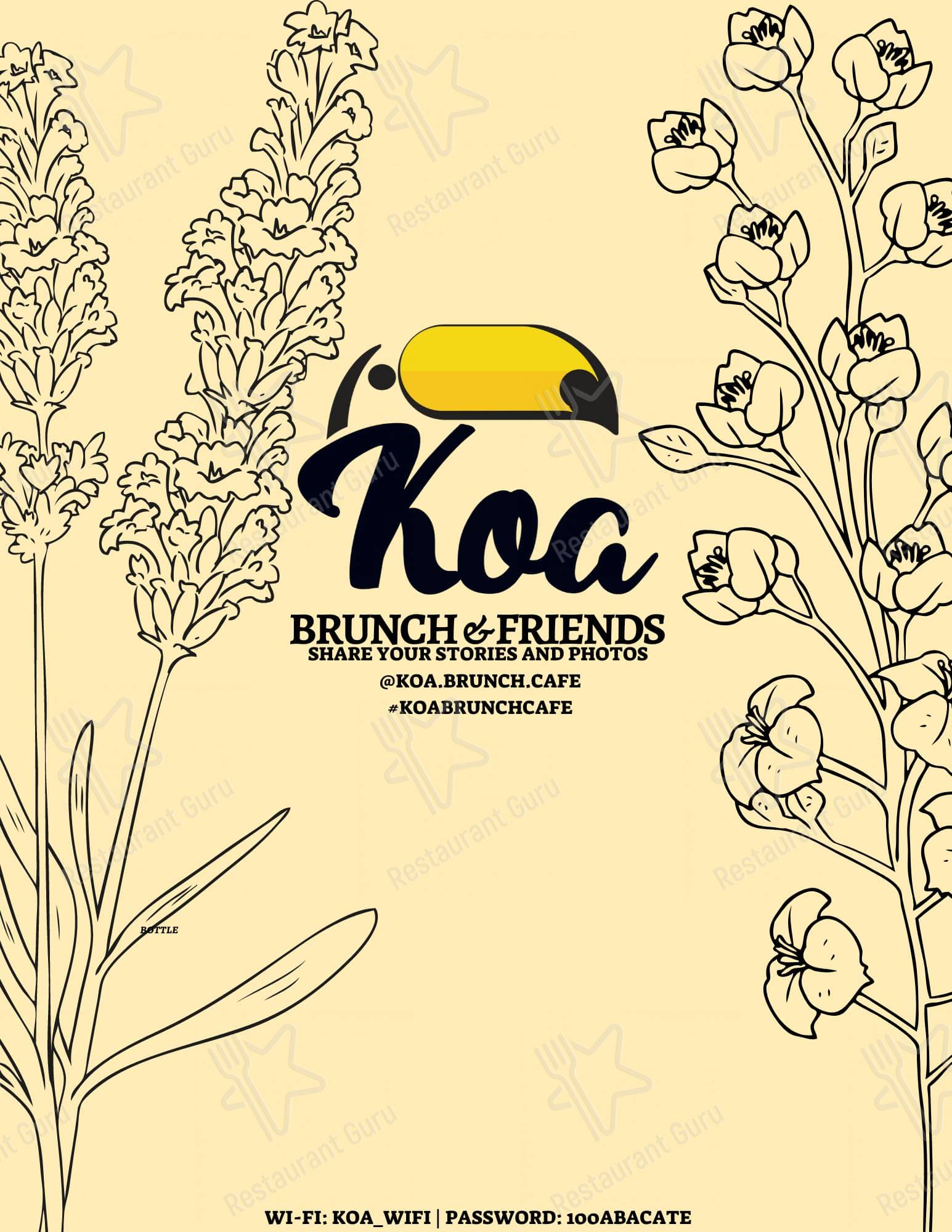 Menu em KOA Brunch Café, Costa da Caparica