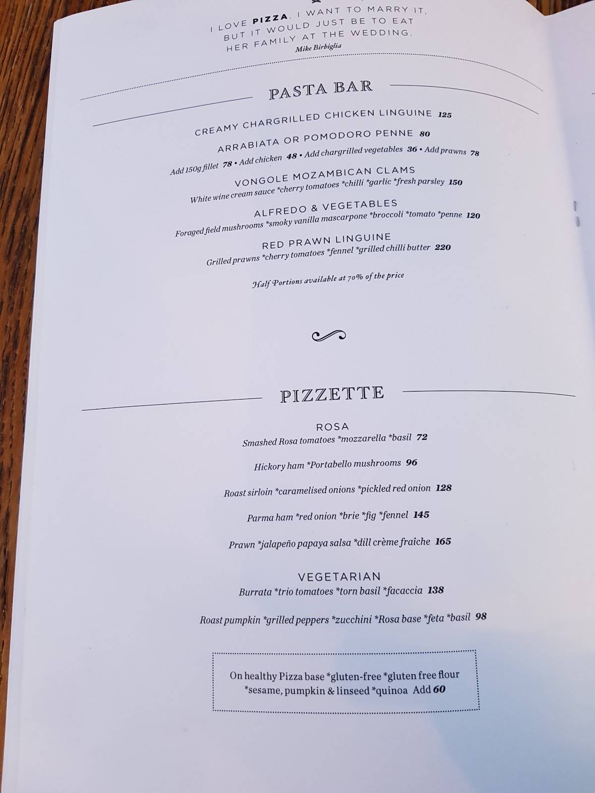 Menu at Life Grand Cafe Waterfront, Cape Town, 2 Pierhead Road