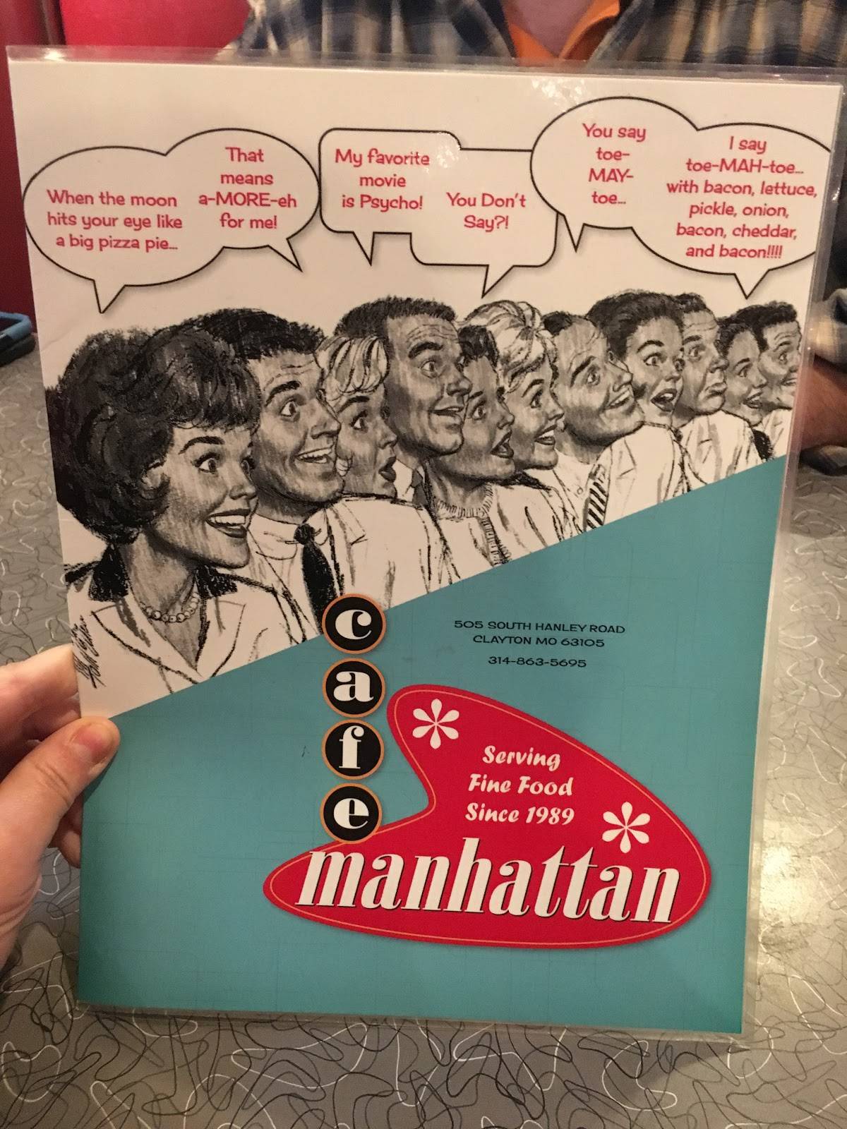 Menu at Cafe Manhattan, Clayton, 505 S Hanley Rd