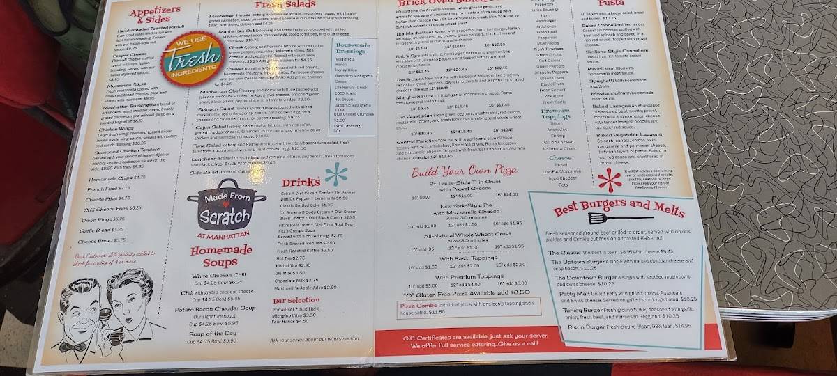Menu at Cafe Manhattan, Clayton, 505 S Hanley Rd