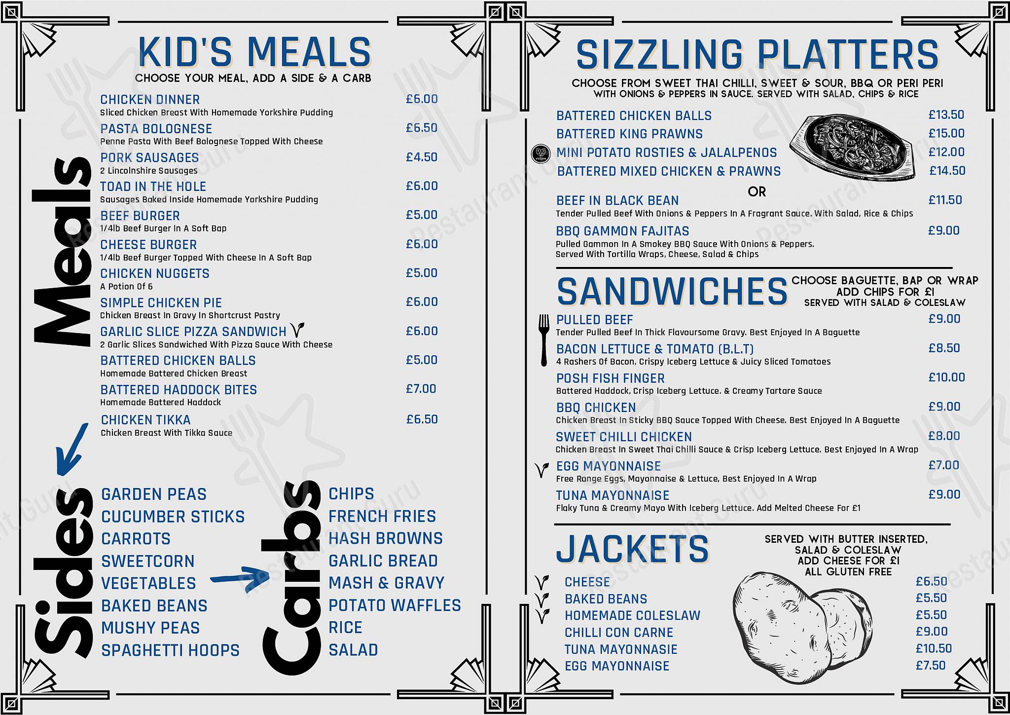 Menu at The Fiddle Drill cafe, Goodmanham