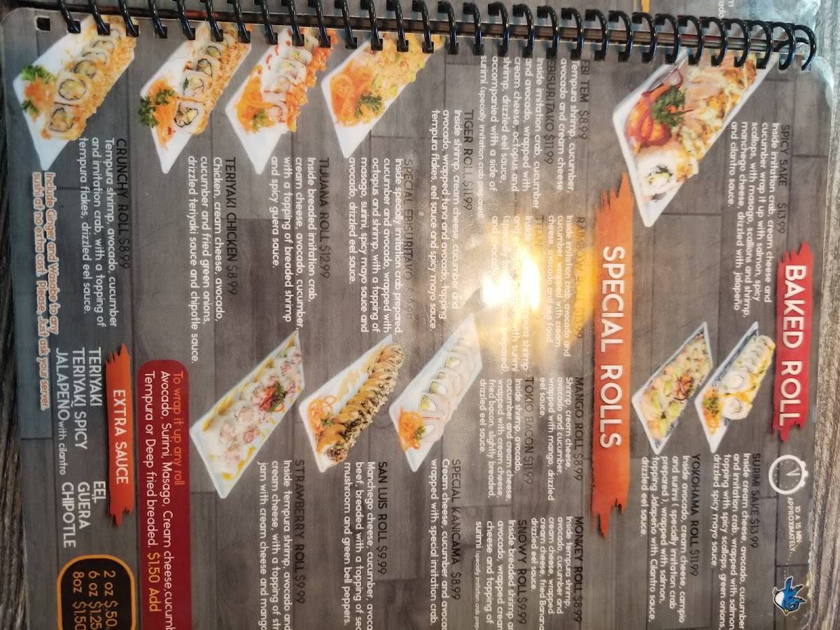 Menu at Kotori Japanese Food Calexico restaurant, Calexico, 300 E Cole ...