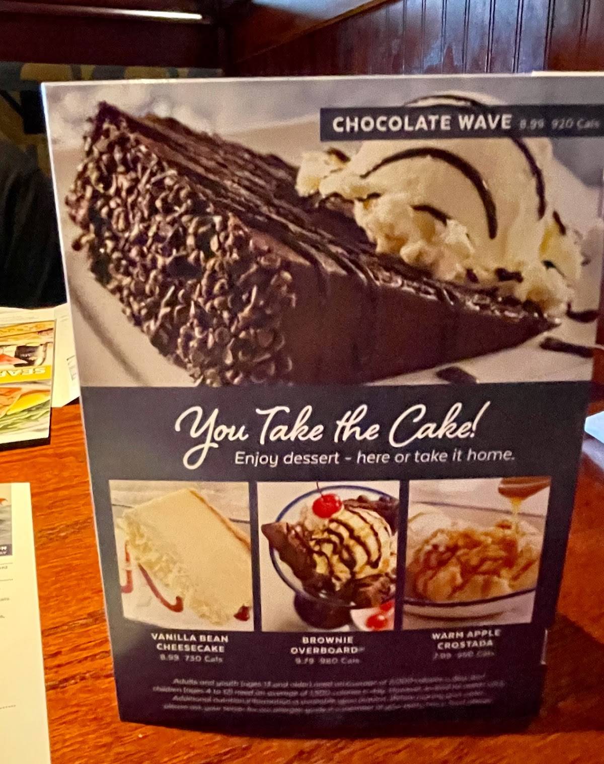 Menu at Red Lobster restaurant, Calgary, Macleod Trail SW
