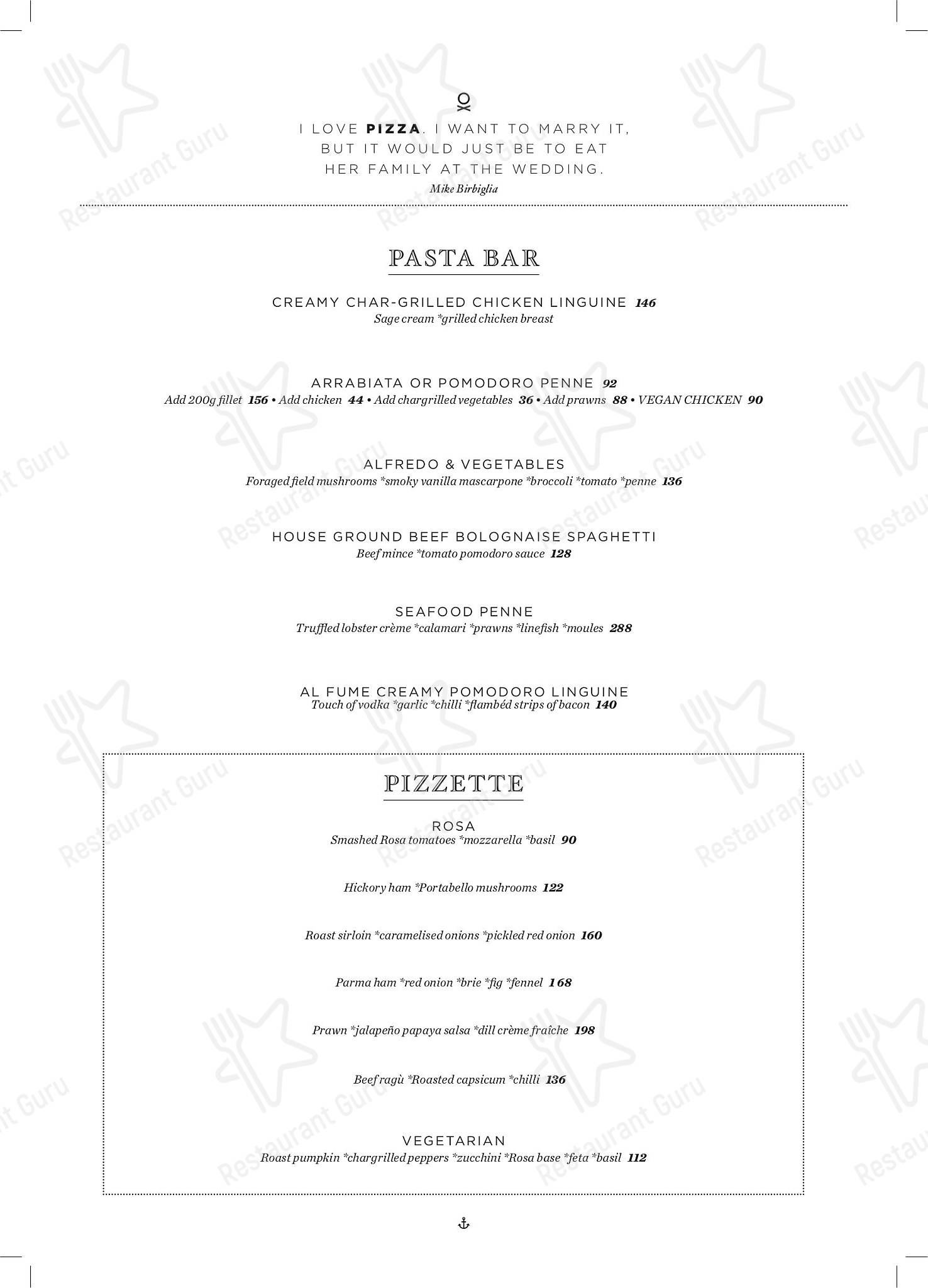 Menu at Life Grand Cafe Waterfront, Cape Town, 2 Pierhead Road