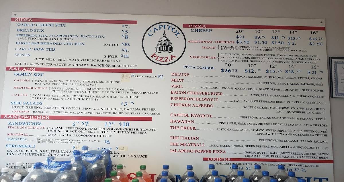 Menu at Capitol Pizza pizzeria, Thornton, 805 W 88th Ave